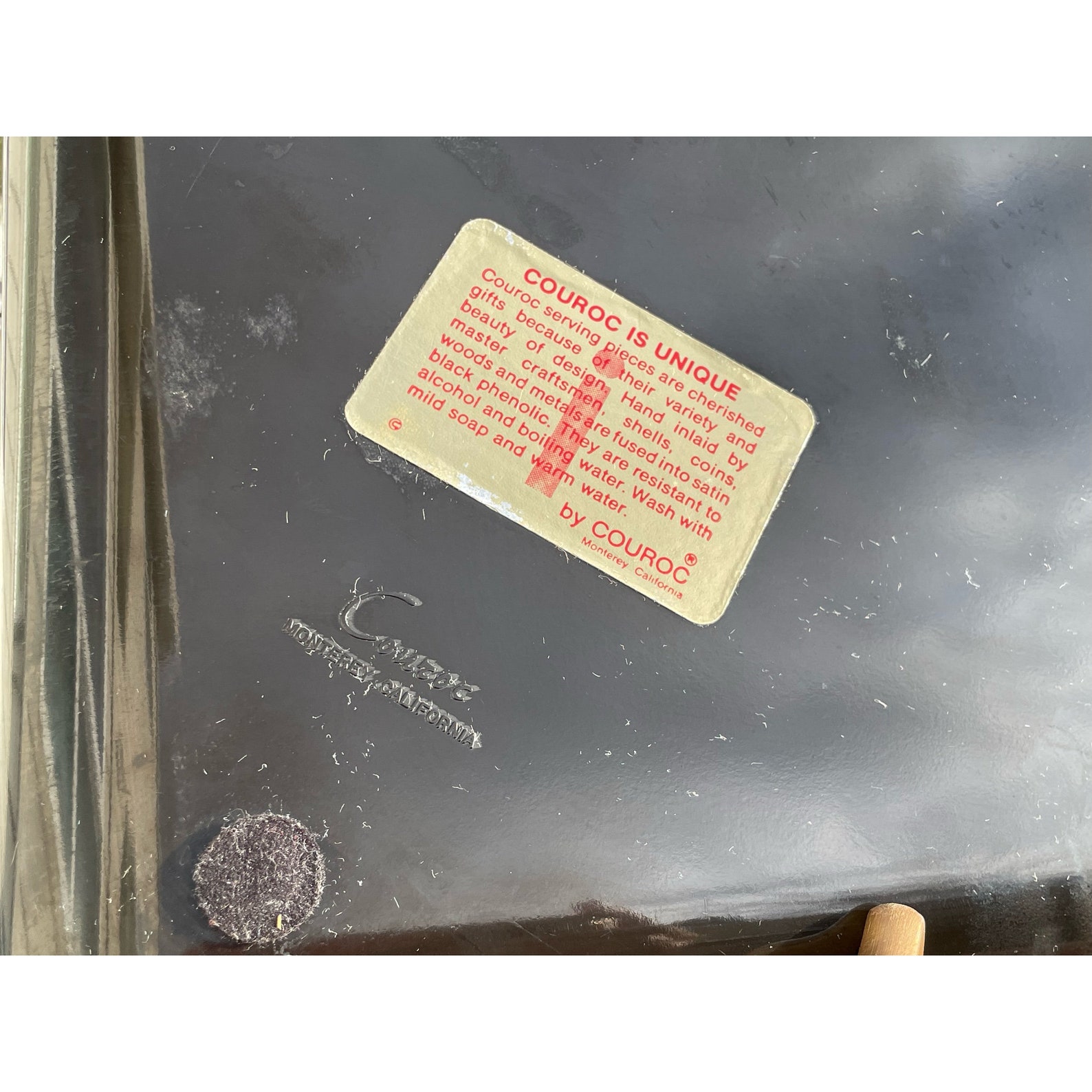 Rare Vintage Mid Century Large COUROC of Monterey California Couroc ...