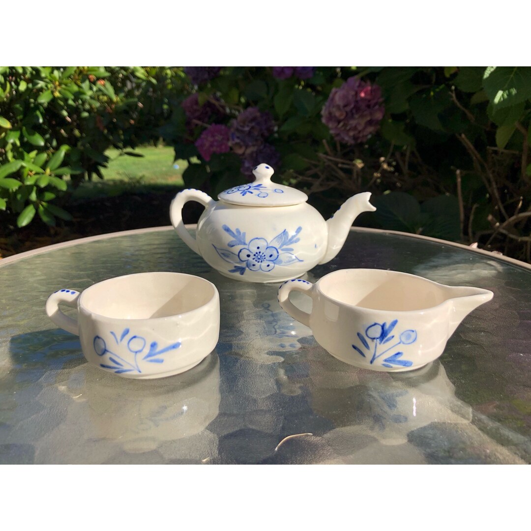 Vintage Ceramic Mini Ceramic Lidded Teapot/creamer/cup (set of 3) - Etsy
