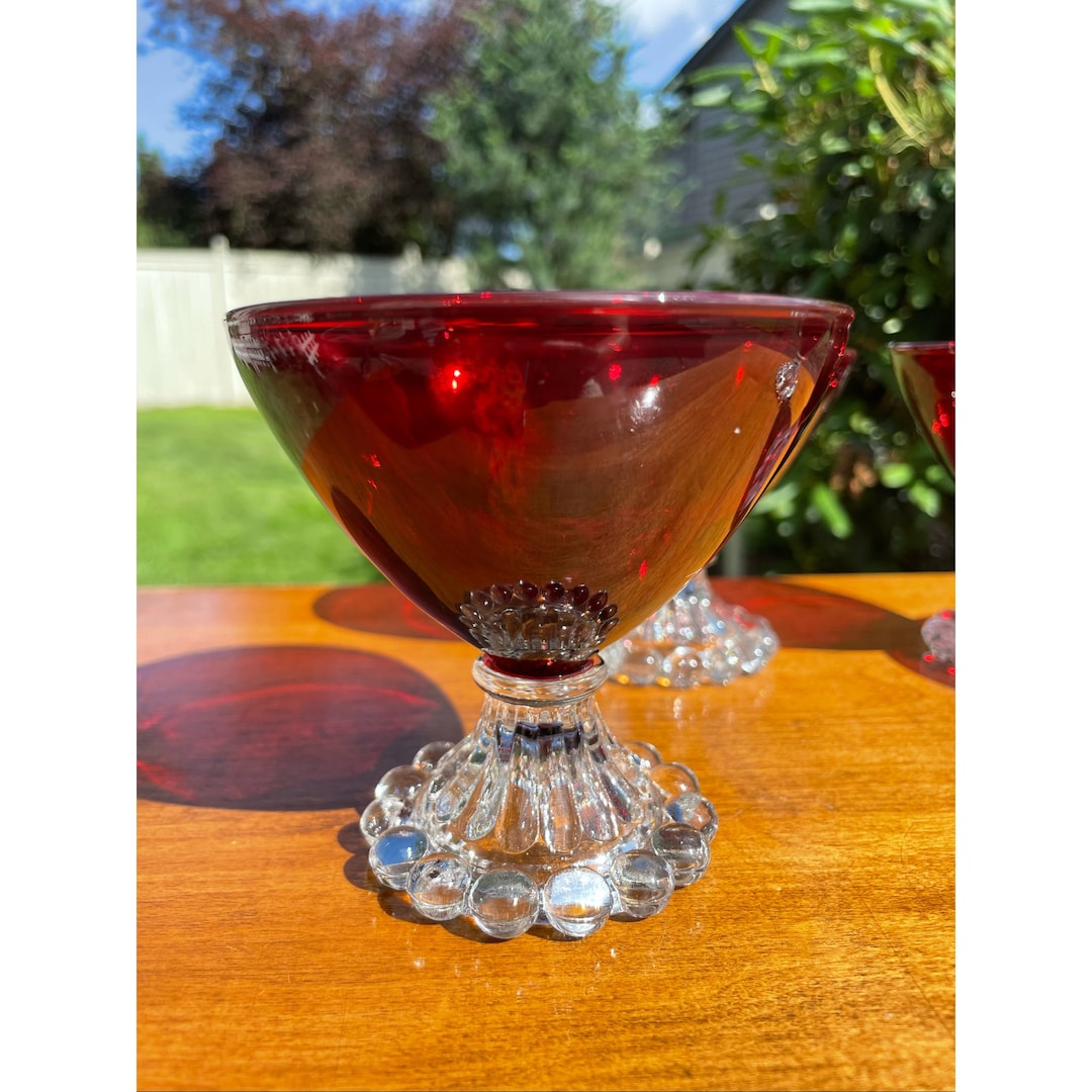 Mid Century Imperial Glass Flare Ruby Red Dessert Tumbler Glass ...