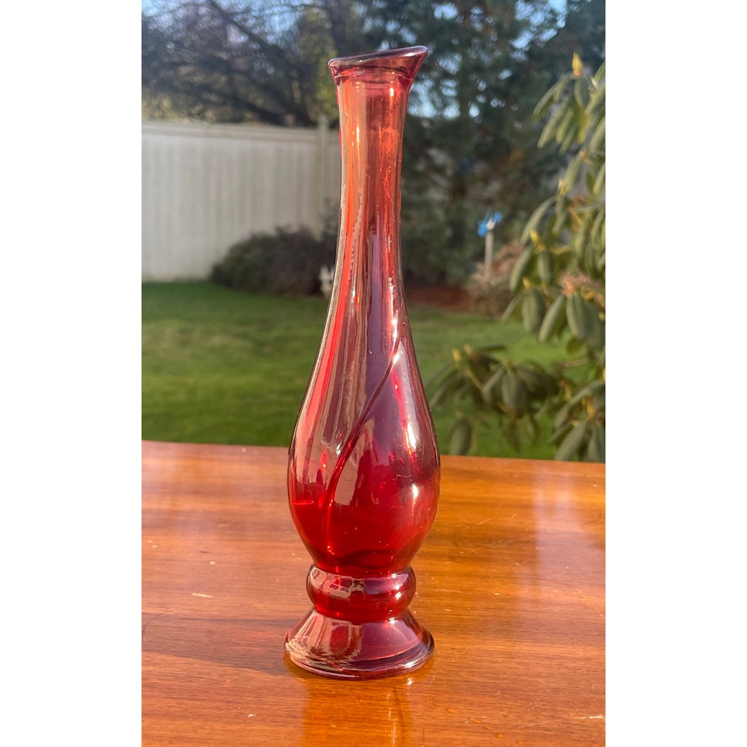 Vintage 1970s Ruby Red Bud Vase Occur Cologne Swung Vase Bottle No ...