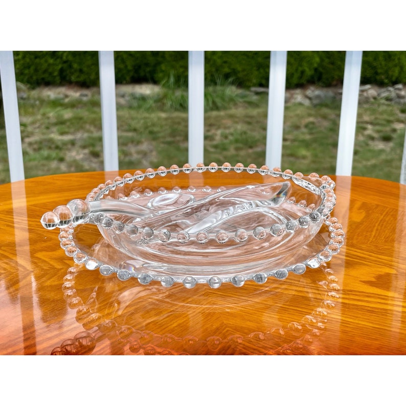 Vintage 1940s Crystal Candlewick Pattern 3 Pcs. Set Divided - Etsy