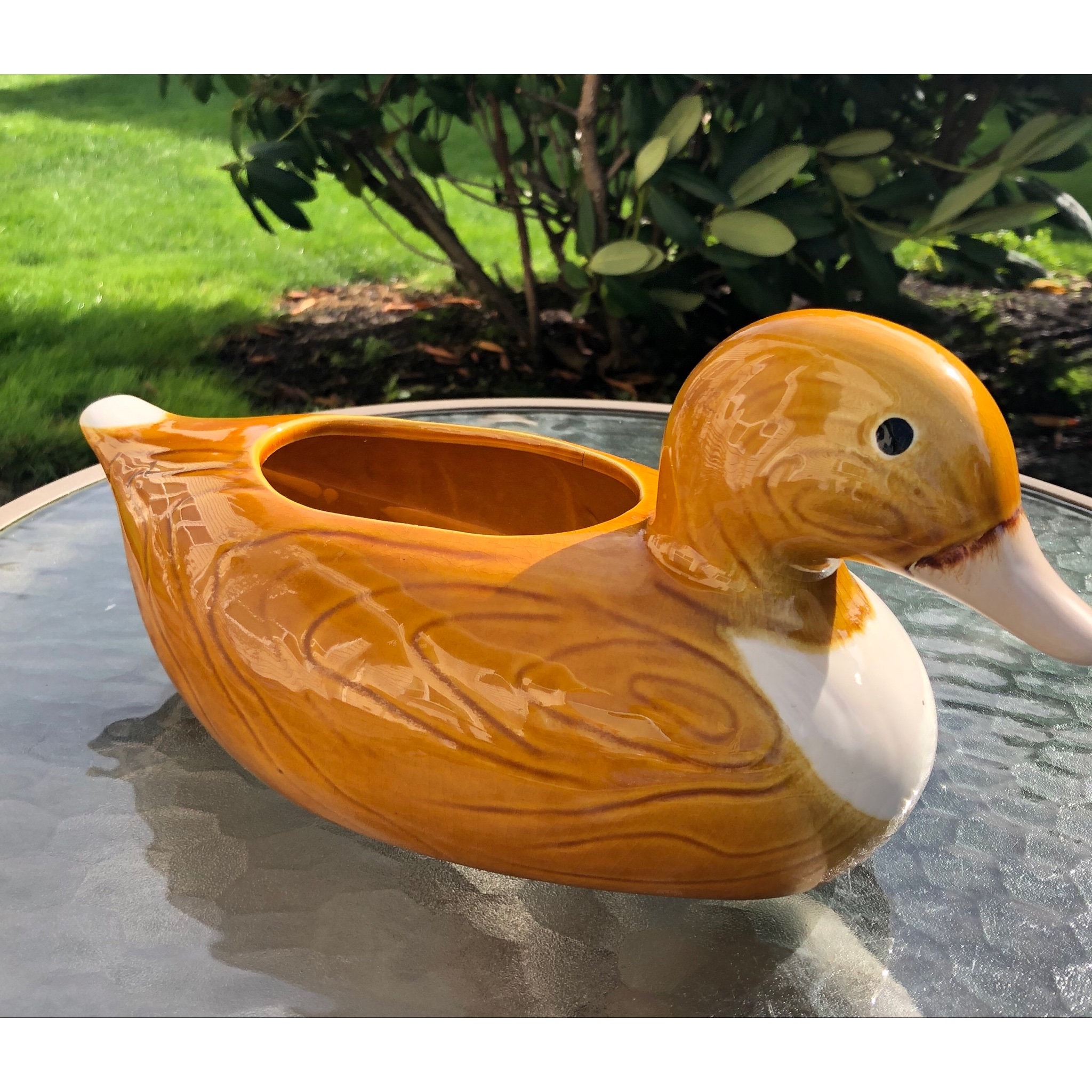 Vintage 1979 Made for FTD Amber Glazed Ceramic Duck Vase/duck - Etsy UK