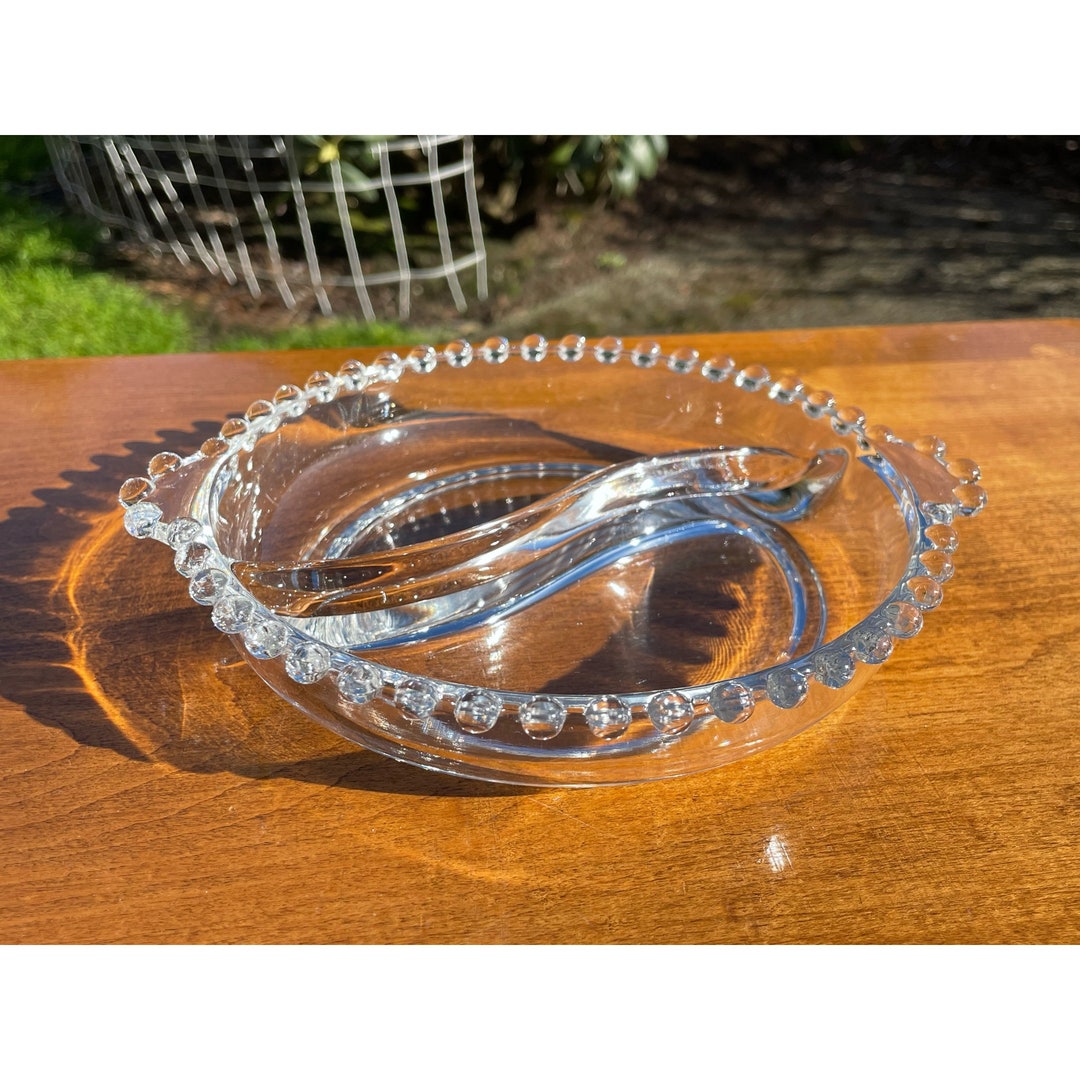Vintage Candlewick Pattern, Glassware Two Divided Round Relish Handled ...