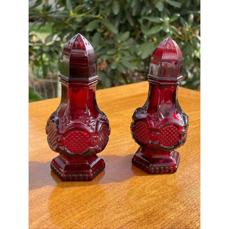 Vintage Cape Cod Ruby Red Avon Glassware Salt and Pepper - Etsy