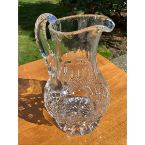 Vintage Genuine 24% Lead Crystal Hand Cut Heavy Crystal Pitcher Jug ...
