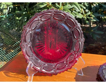 Avon Cape Cod 1876 Collection Ruby Red Glass Dessert Plates *see Note ...