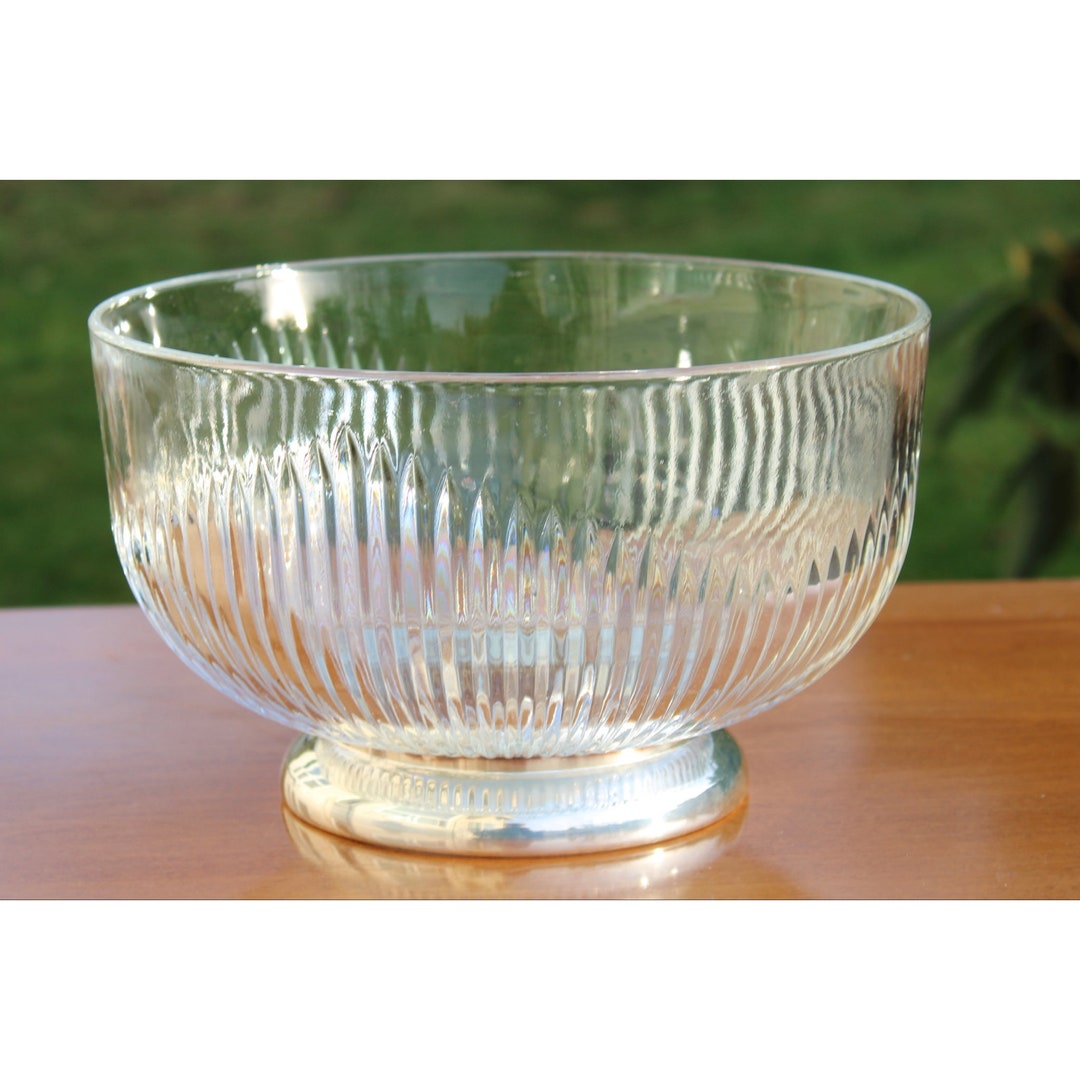 Vintage Sunburst Pattern Crystal Crystall and Base Silverplate Italian ...