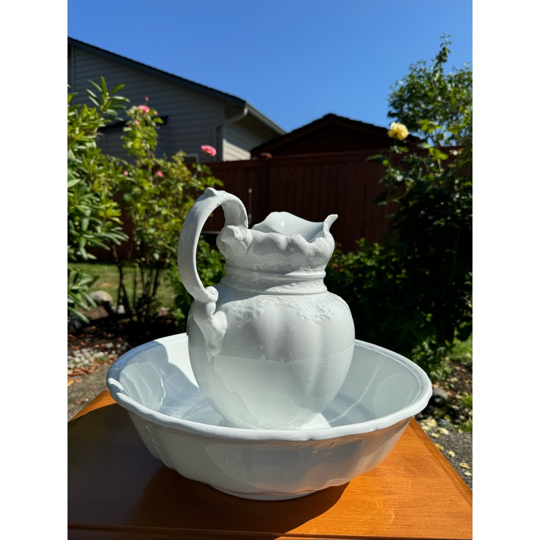 Antique Royal Ironstone China Alfred Meakin England Large White ...