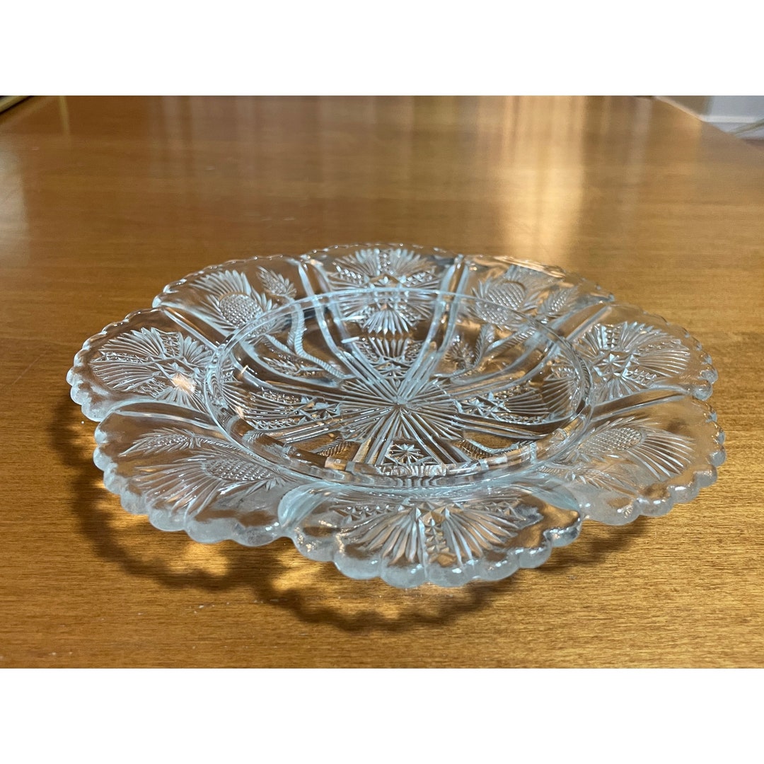Antique EAPG Higbee Clear Glass Thistle Paneled Pinwheel Pattern ...