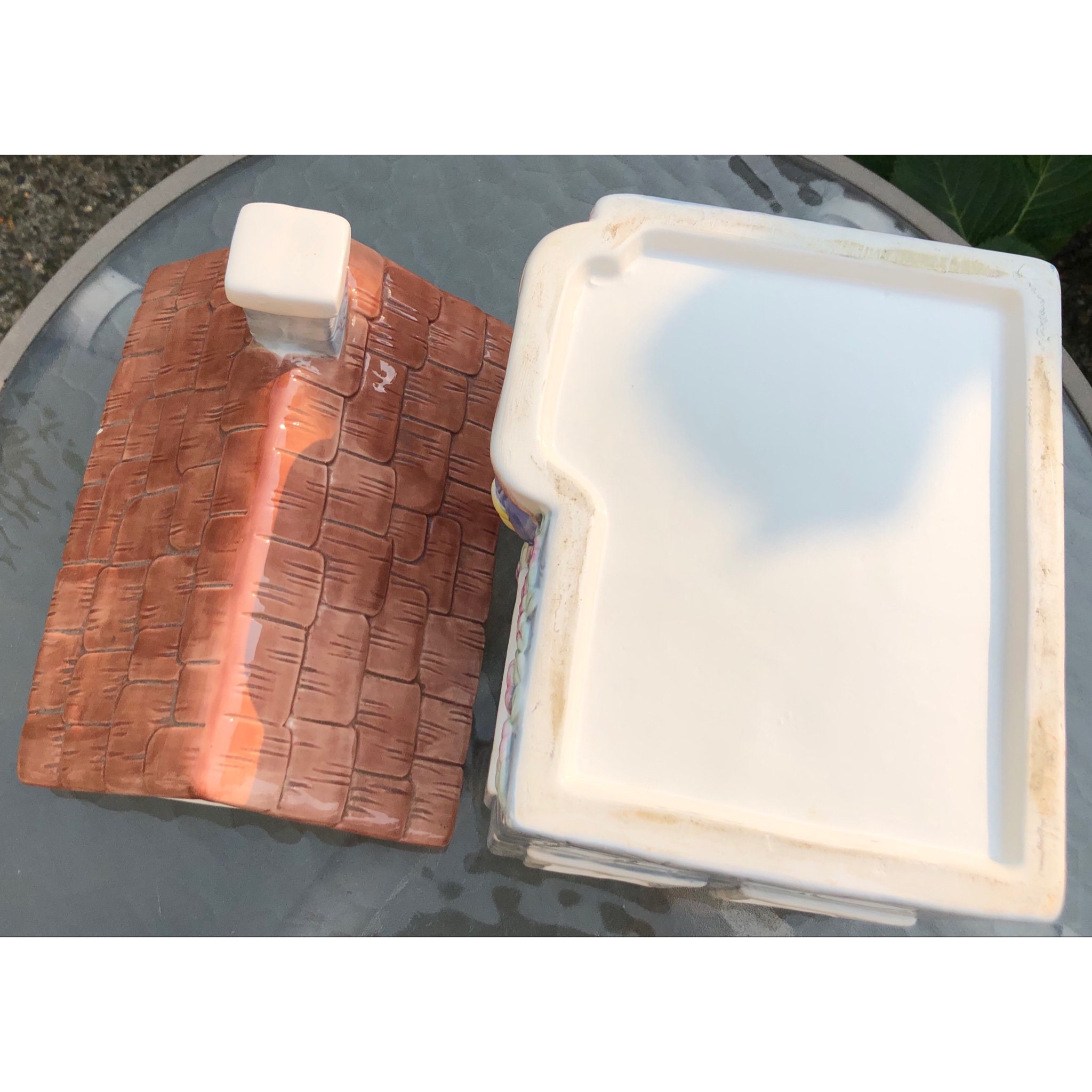 Vintage 1980s Large Ceramic Bunny Cottage Chimney House Lidded | Etsy