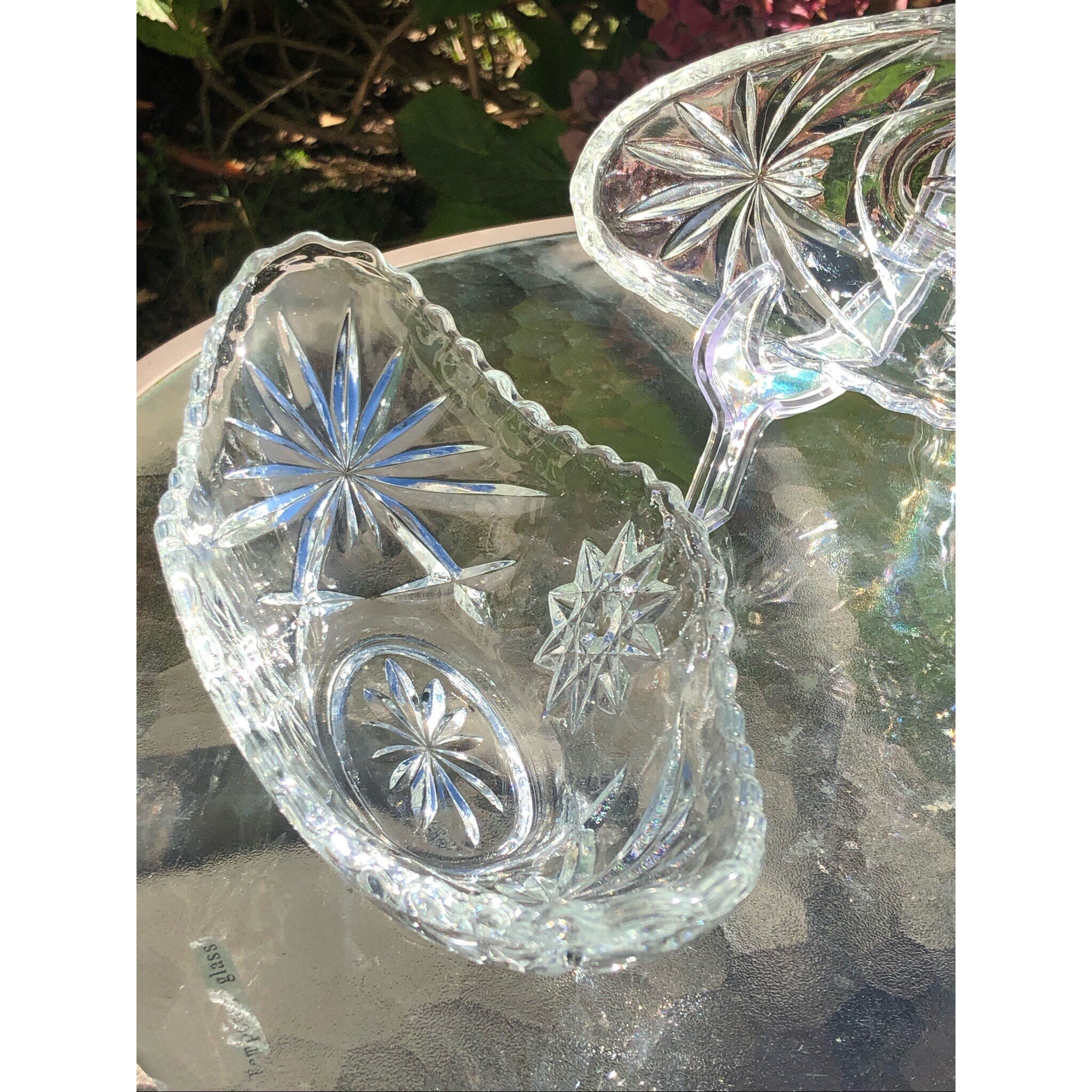 Vintage Oval Early American Prescut Pattern Crystal Glass - Etsy.de