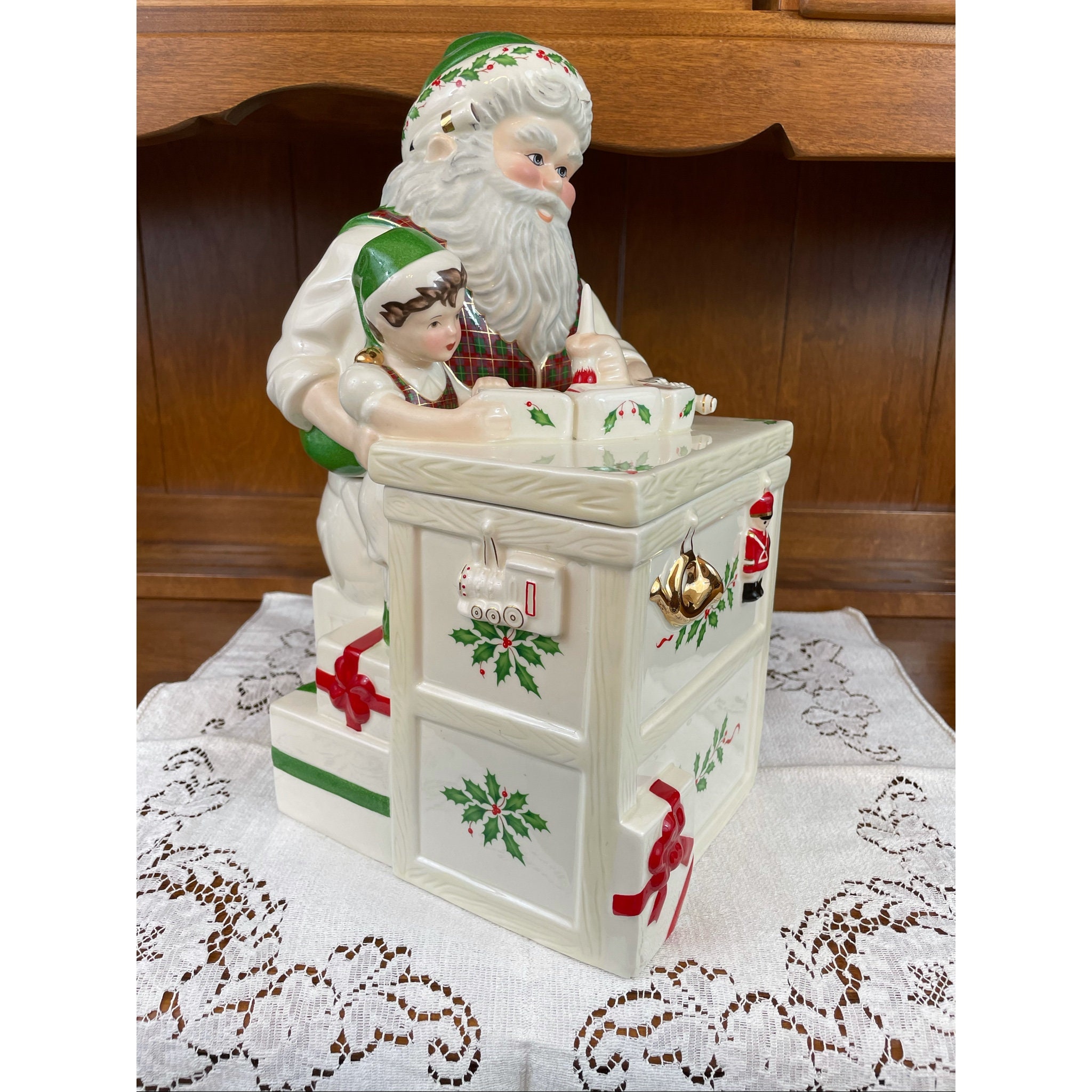 Santa's Workbench Santa's Holiday Toy Shop White Red | Etsy