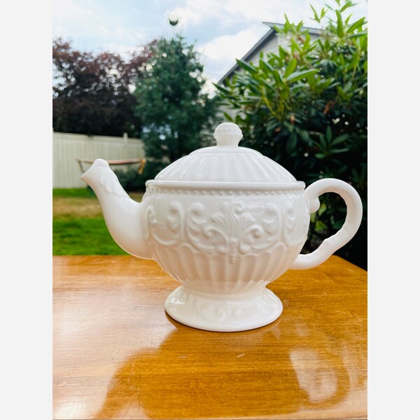 Fancy White Teapot - Etsy