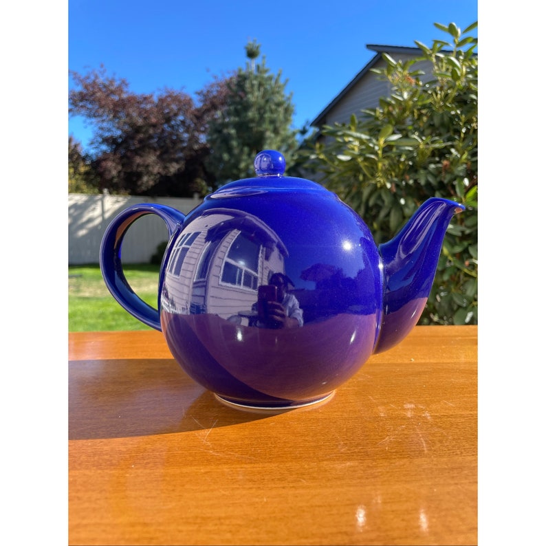 London Pottery Globe Teapot Cobalt Blue Fine Porcelain - Etsy