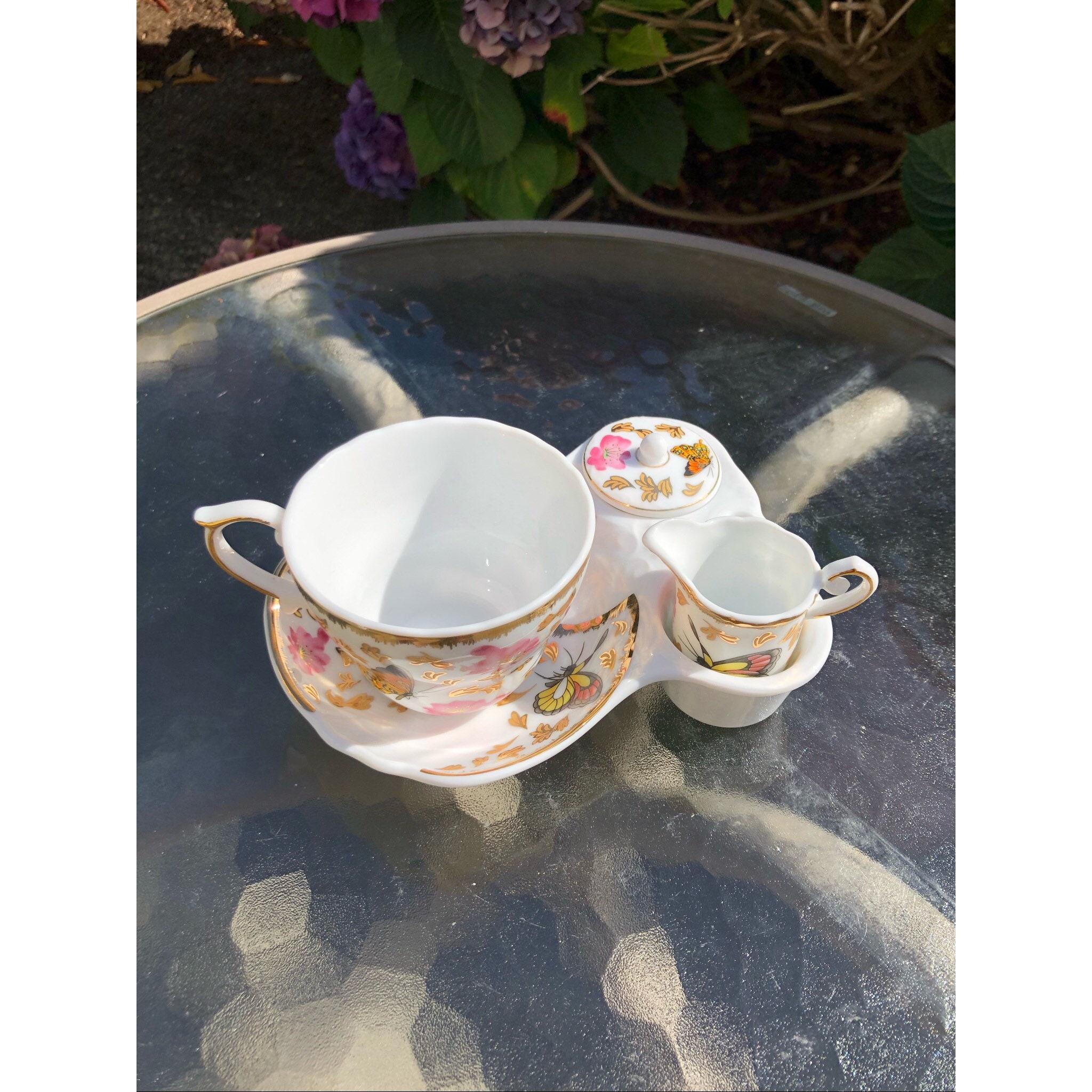 Vintage Mini Tea Set Auratic Porcelain Gold Butterfly Gold - Etsy
