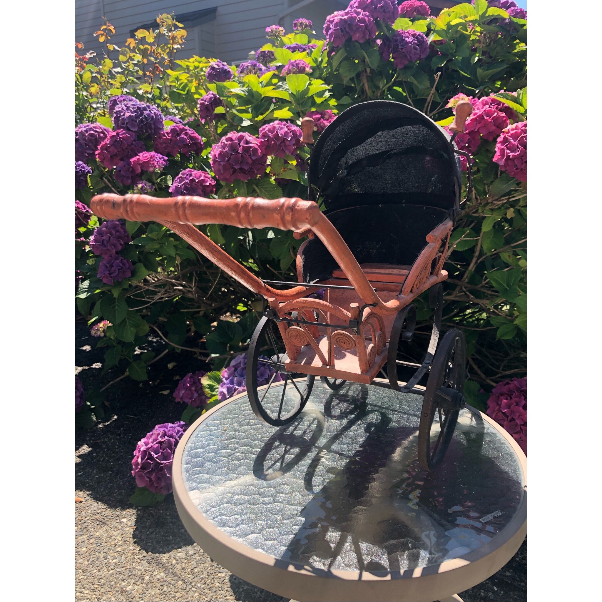 Antique 19th Century Doll Stroller Baby Carriage Rattan Wood - Etsy