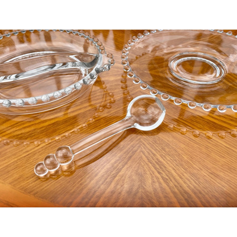 Vintage 1940s Crystal Candlewick Pattern 3 Pcs. Set Divided - Etsy