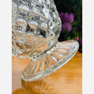 Vintage Wexford Pattern Large Glass Footed Flared Scalloped Rim Floral ...