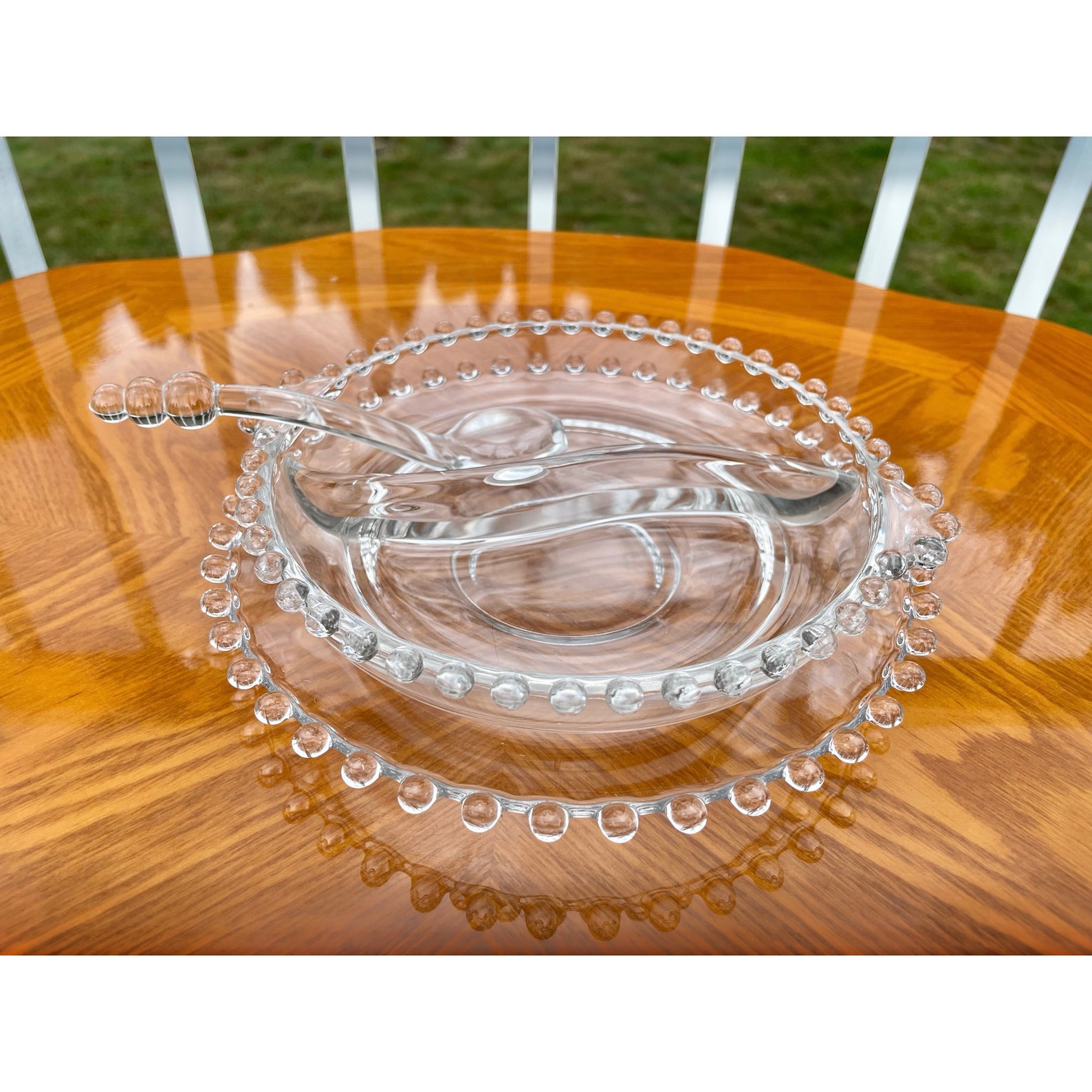 Vintage 1940s Crystal Candlewick Pattern 3 Pcs. Set Divided - Etsy