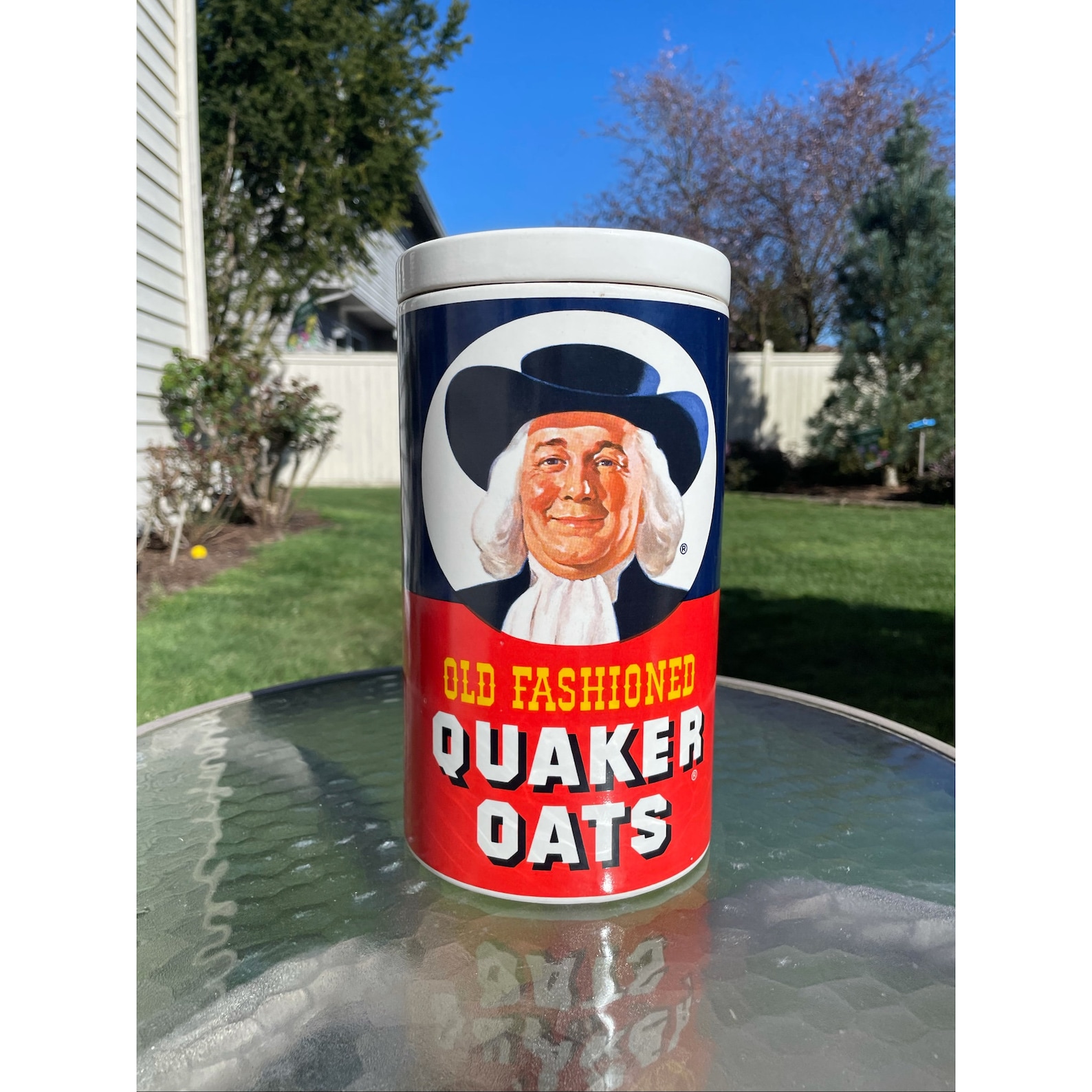 Vintage Old Fashioned Tall quaker Oats Lidded - Etsy