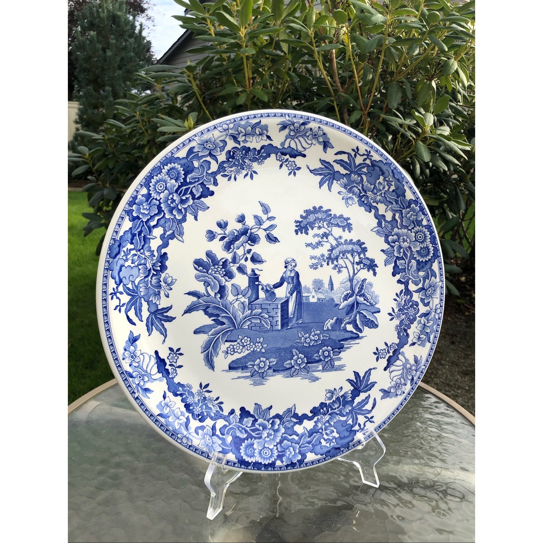 Vintage the Spode Blue Room Collection "girl at Well" Large Round ...