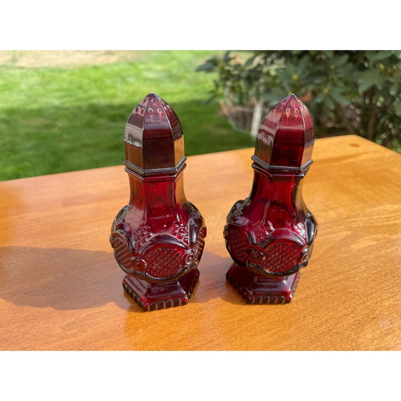Vintage Cape Cod Ruby Red Avon Glassware Salt and Pepper - Etsy