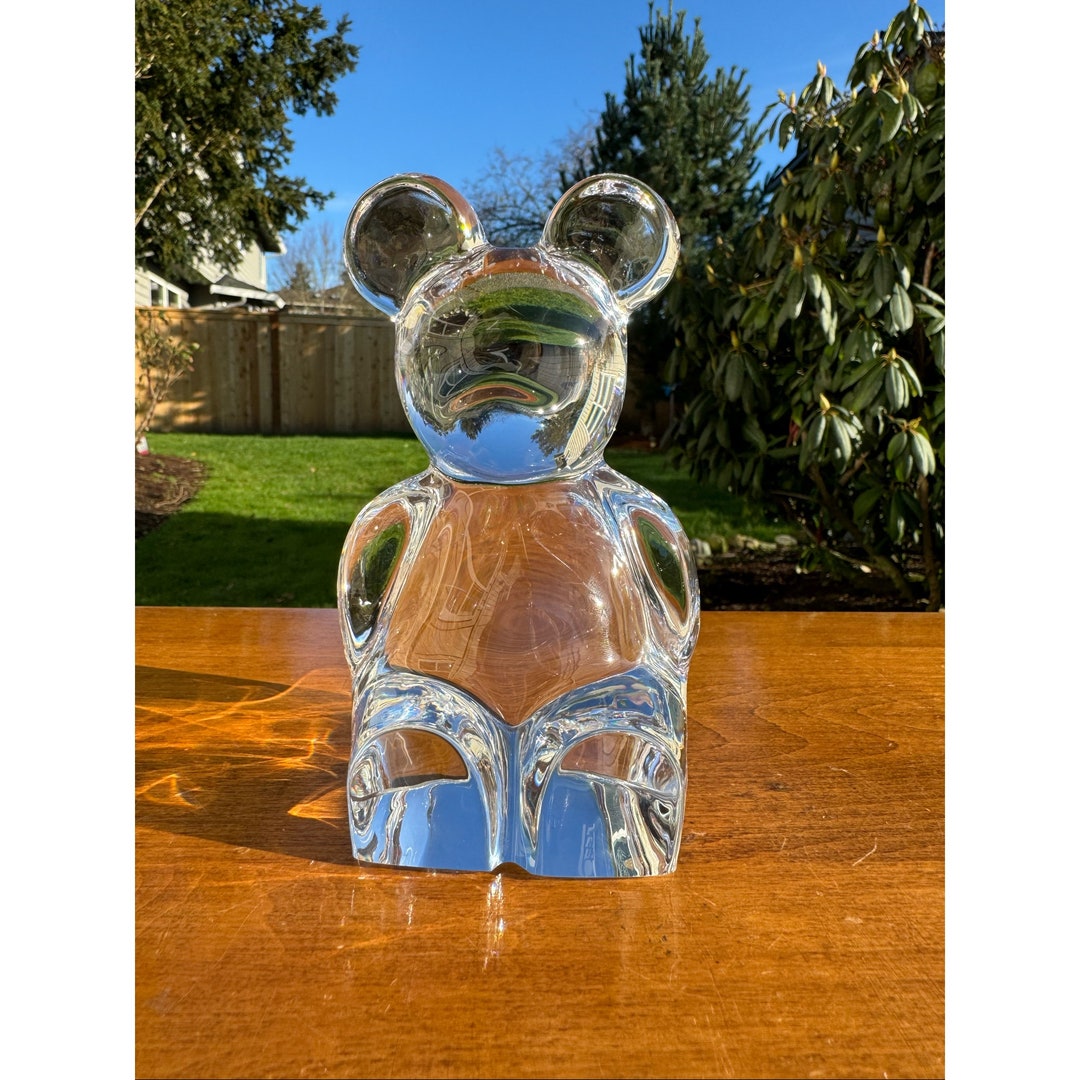 Orrefors Sweden Heavy Crystal Sitting Bear Art Glass Figural ...