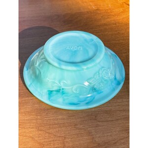 Vintage 1970s Avon Jadeite Glass Moonwind Vanity Set Powder Sachet ...