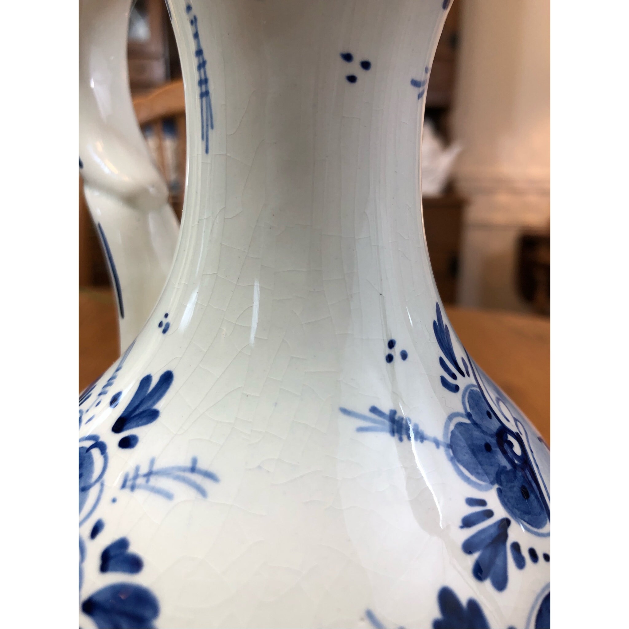 Vintage Signed DELFT Blue Handled Vase Hand Painted Windmill | Etsy