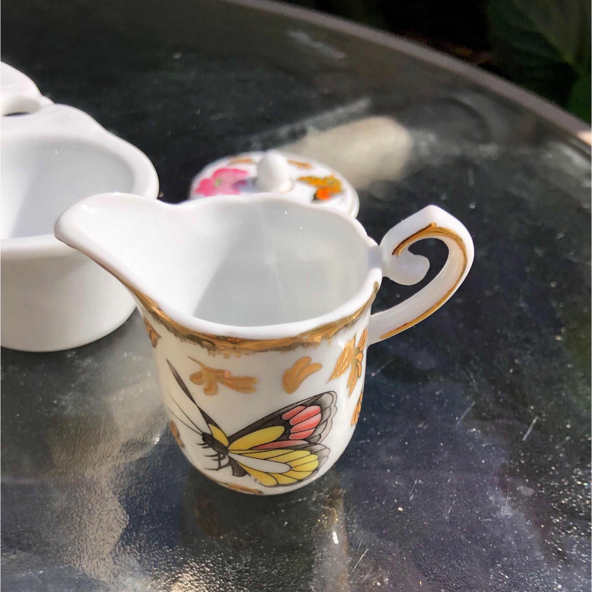 Vintage Mini Tea Set Auratic Porcelain Gold Butterfly Gold - Etsy