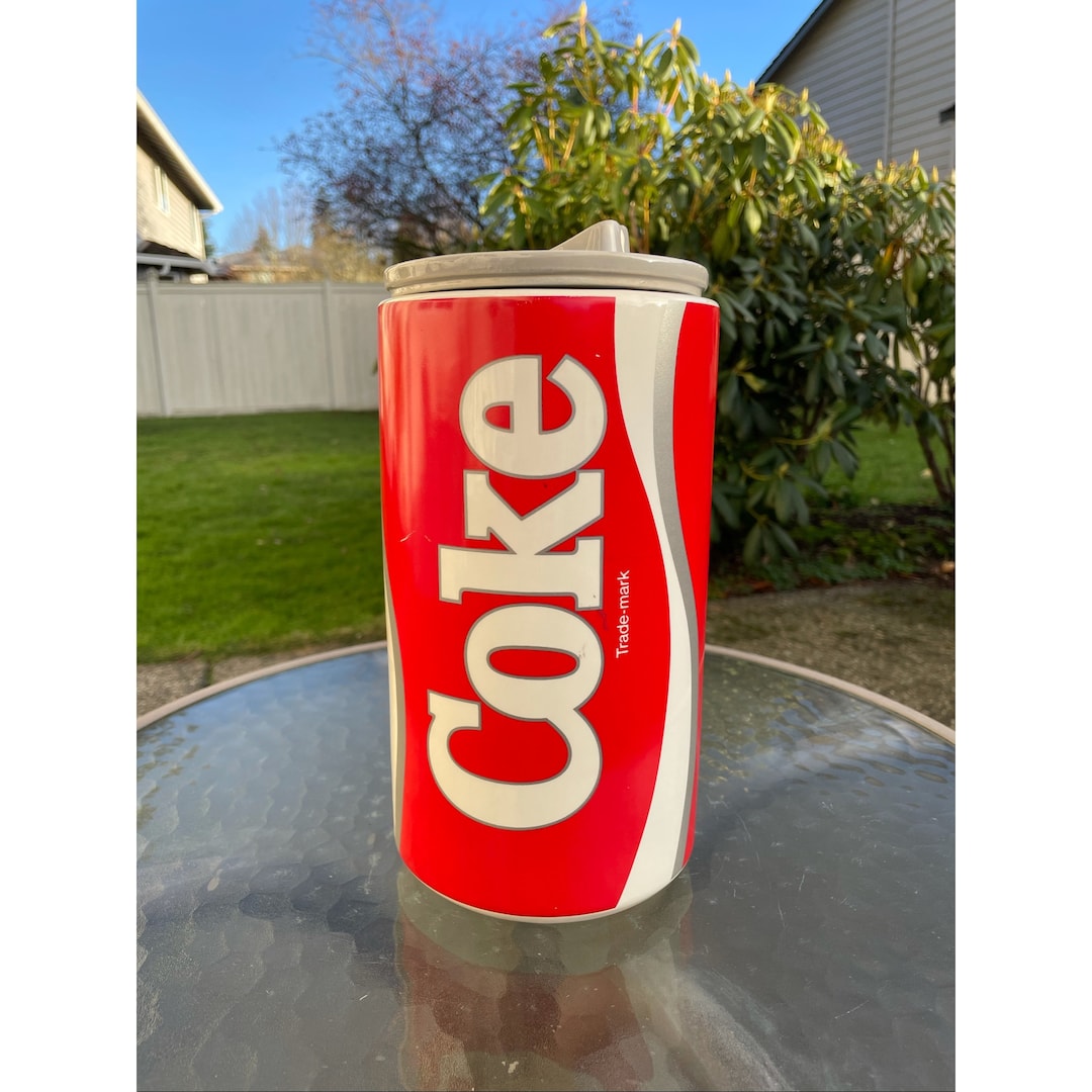 Vintage Ceramic Coca Cola Coke Can Lidded Cookie Jar/lidded Container ...