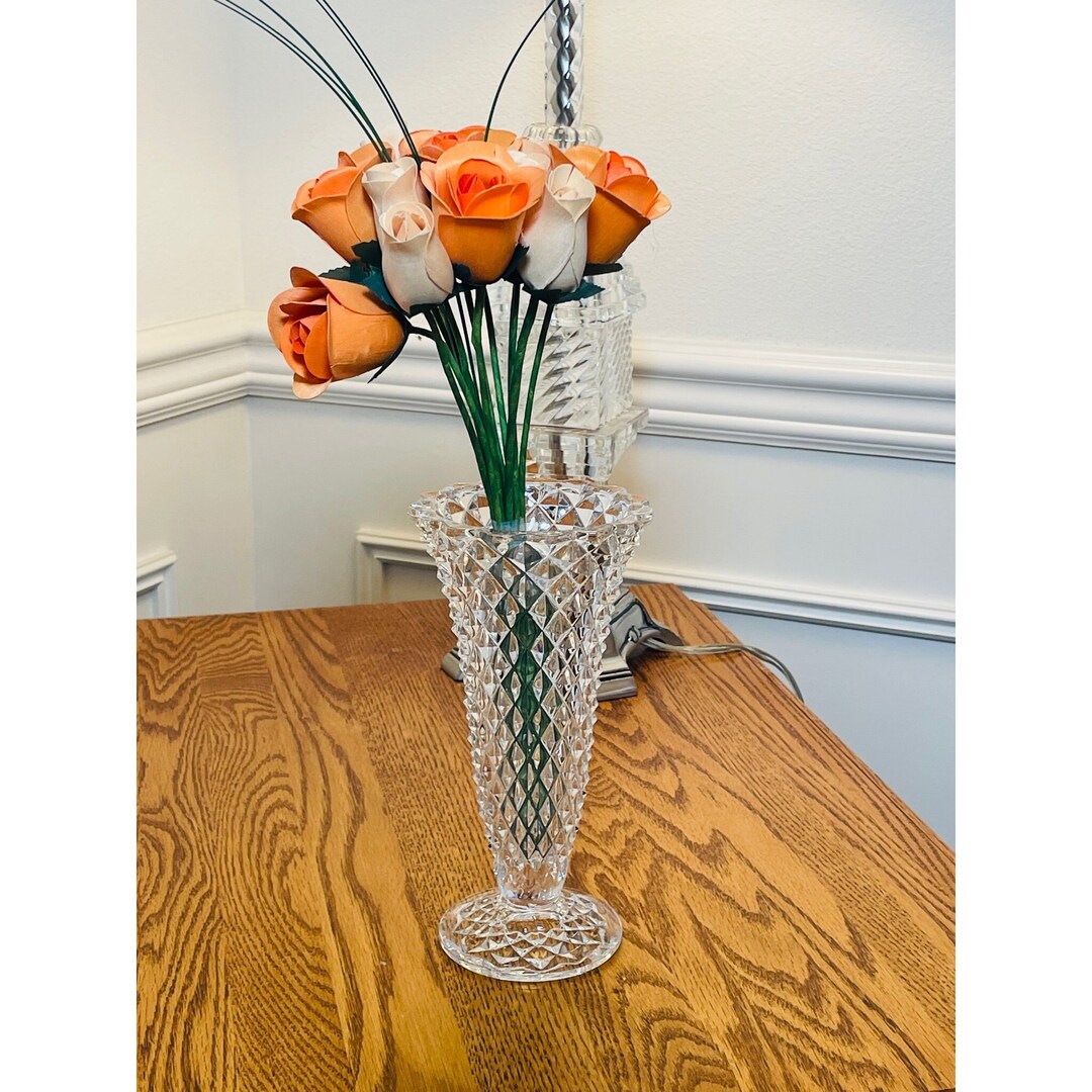 Vintage Princess House Diamond Cut Crystal Glass Vase 8 1/2" - Etsy