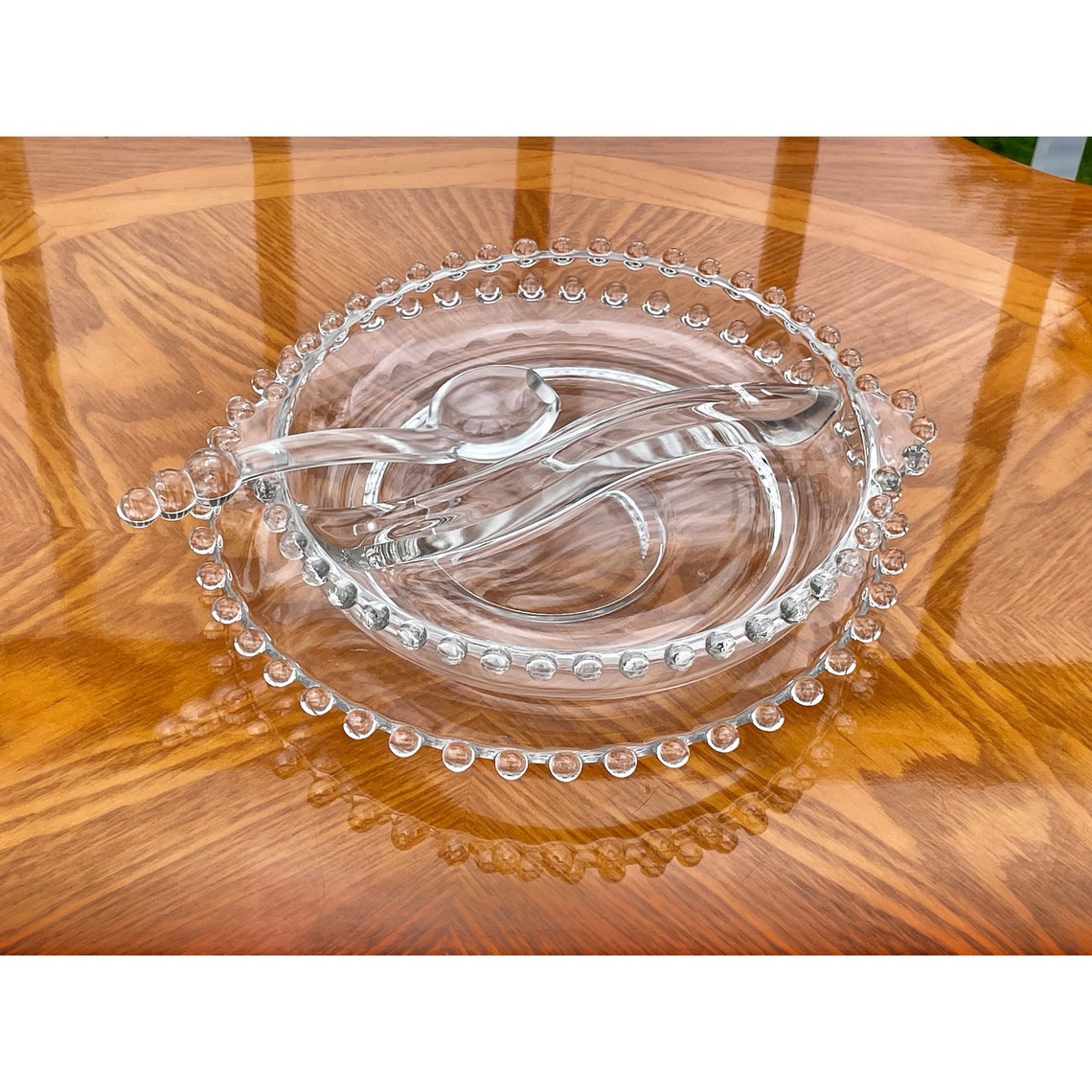 Vintage 1940s Crystal Candlewick Pattern 3 Pcs. Set Divided - Etsy