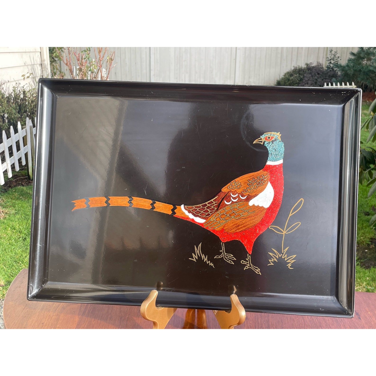 Rare Vintage Mid Century Large COUROC of Monterey California Couroc ...