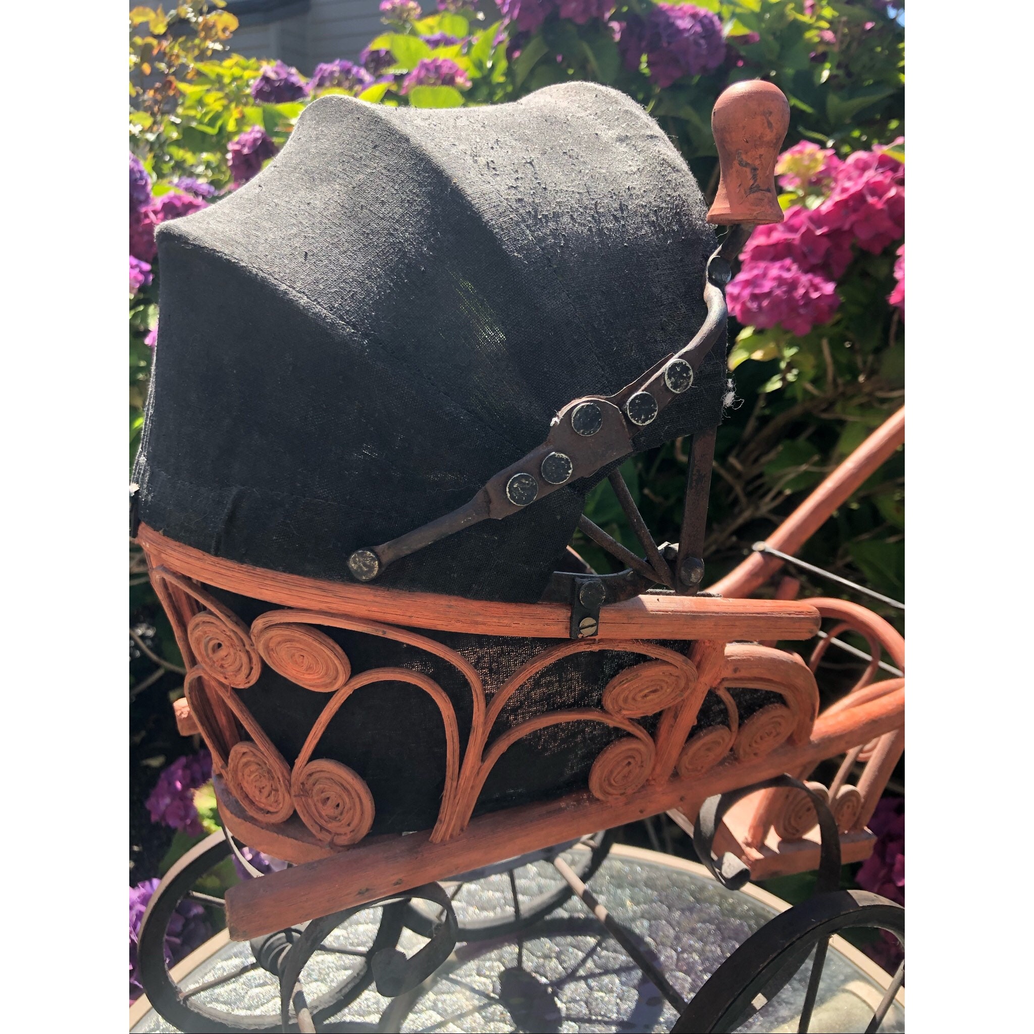 Antique 19th Century Doll Stroller Baby Carriage Rattan Wood - Etsy