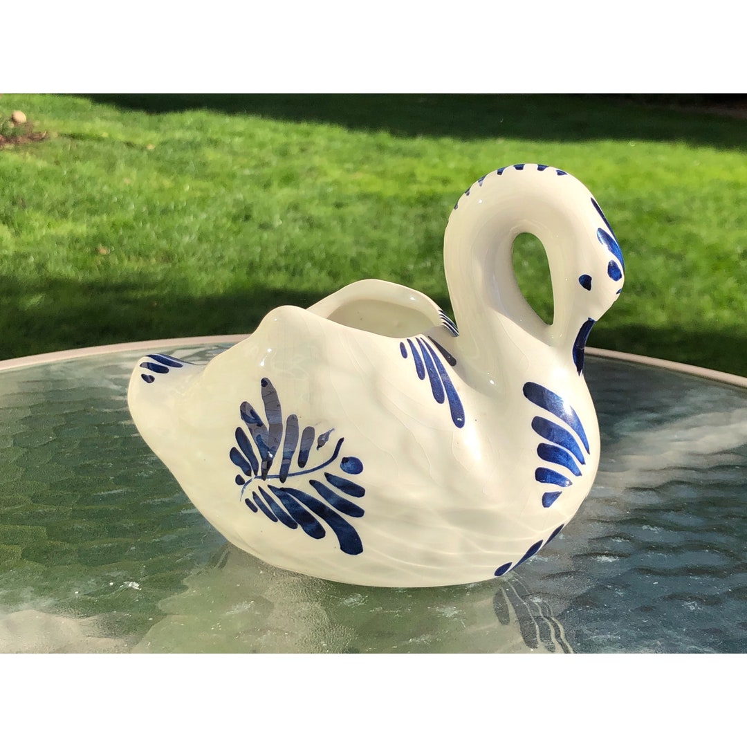 Vintage Delft Hand Painted Made in Holland Fine Ceramic Swan Planter ...