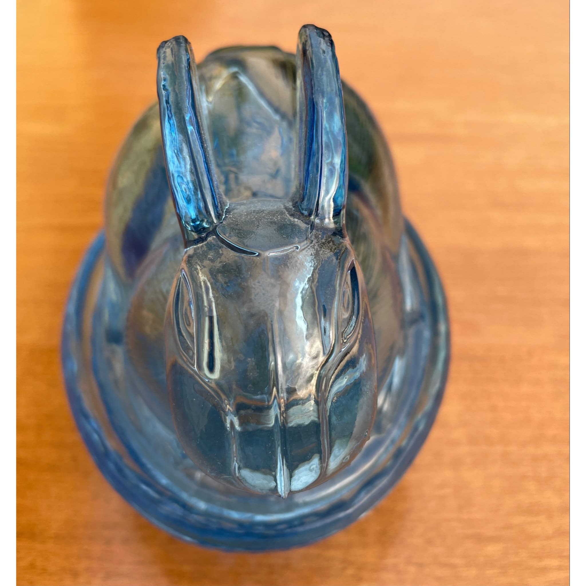 Vintage L.E. Smith Light Blue Bunny Rabbit Lidded Glass Bunny - Etsy