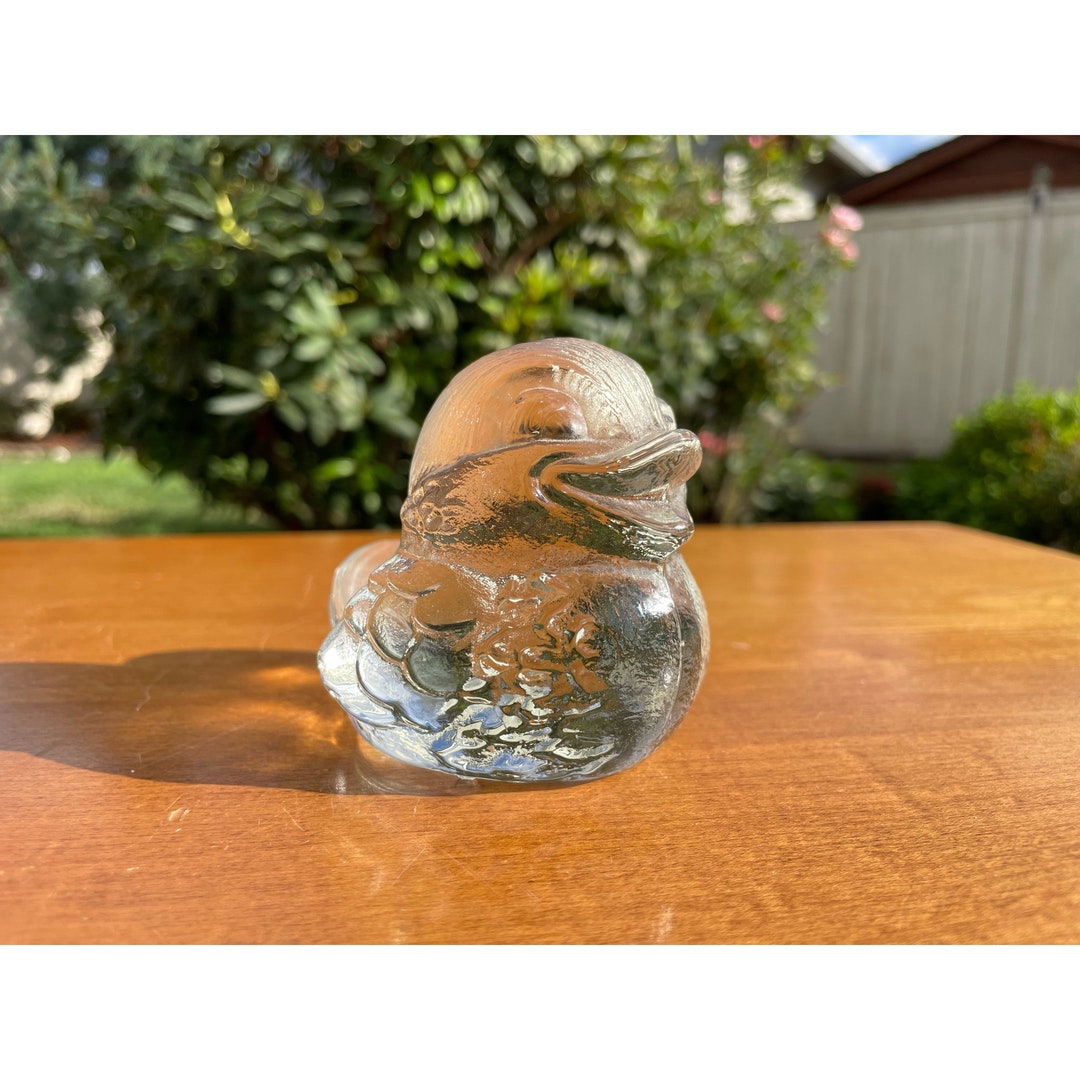 Vintage Goebel West Germany Duck Bird Paperweight Clear - Etsy