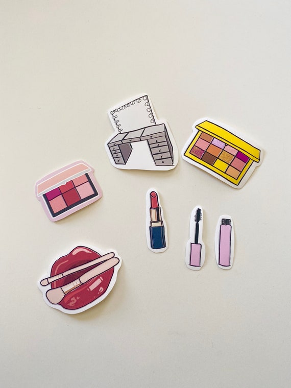 Makeup Sticker Pack Makeup Stickers Vinyl Stickers | Etsy