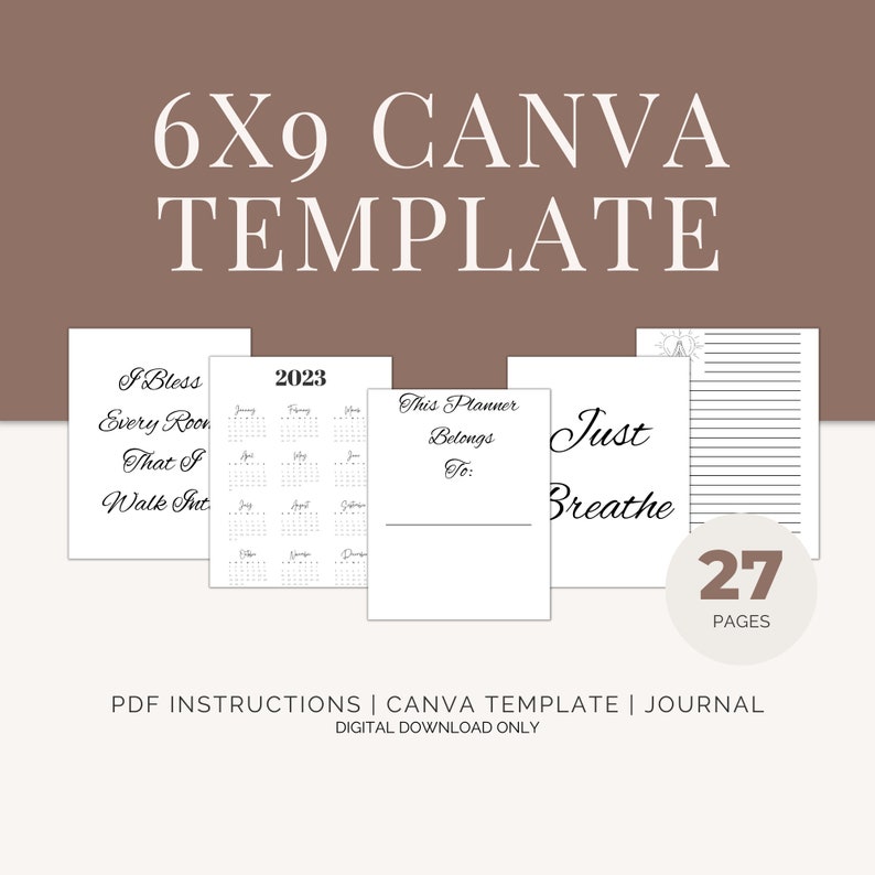 Canva Journal Template Commercial and Personal Use | Printable Daily ...