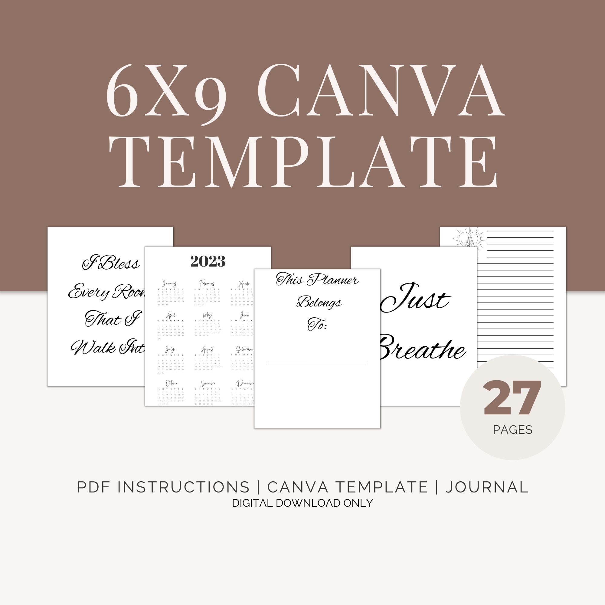 Canva Journal Template Commercial and Personal Use Printable - Etsy