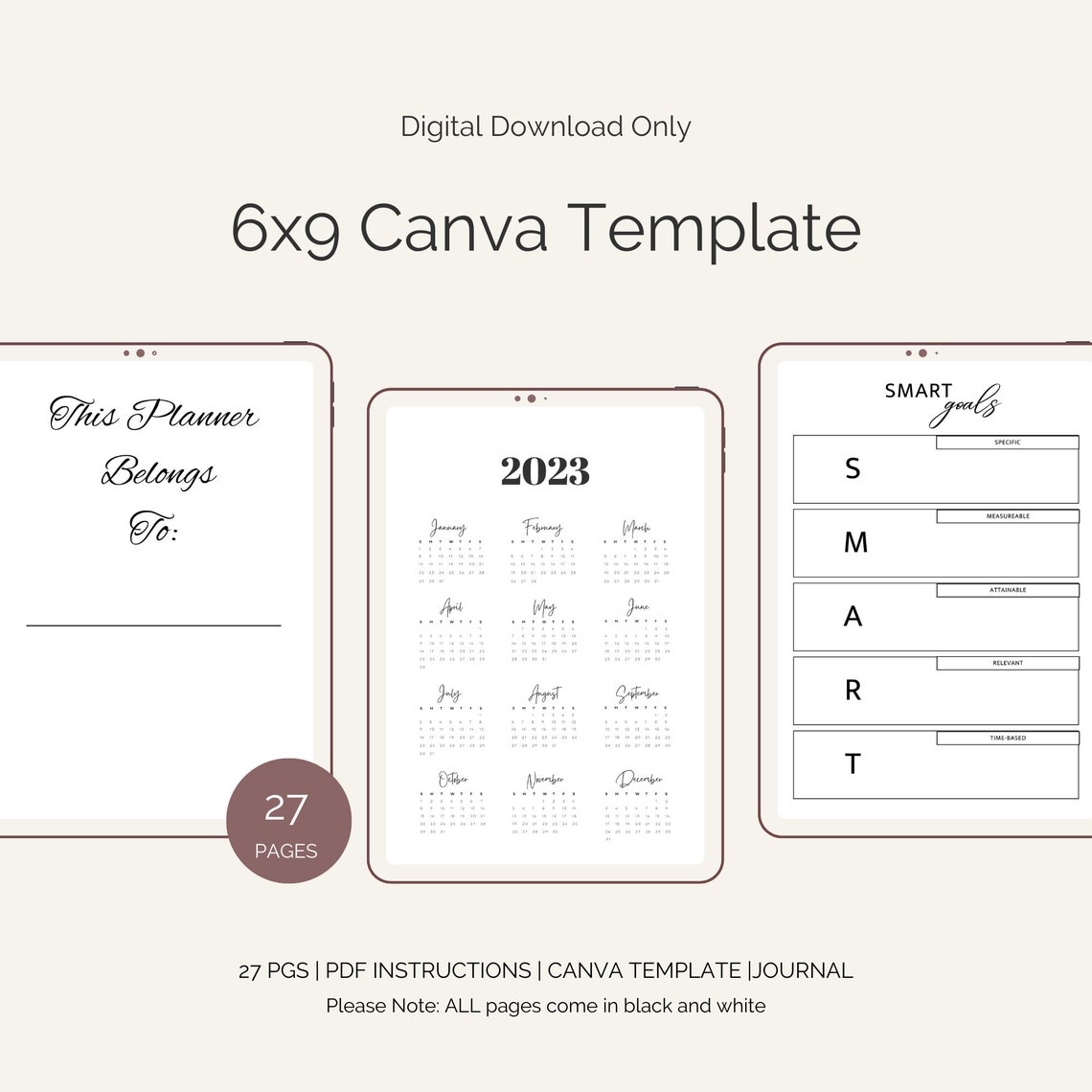Canva Journal Template Commercial and Personal Use Printable - Etsy