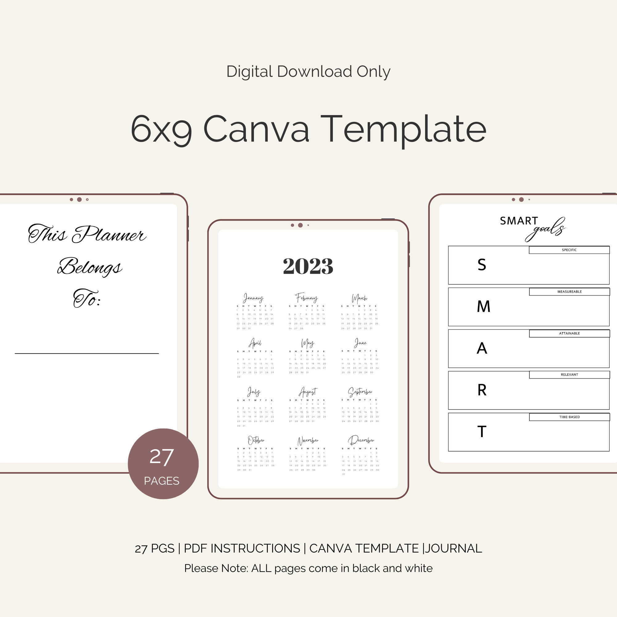 Canva Journal Template Commercial and Personal Use Printable - Etsy