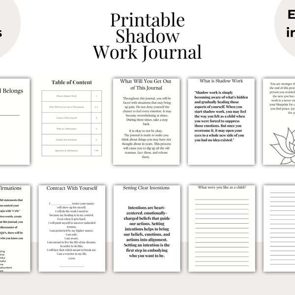 Shadow Work Printable - Etsy