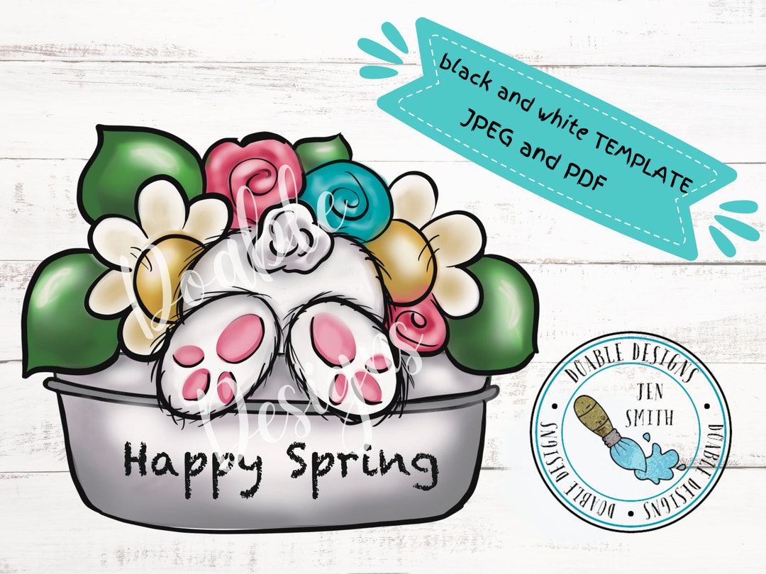 TEMPLATE, Bunny Butt Template,spring Template,easter Template,paint ...