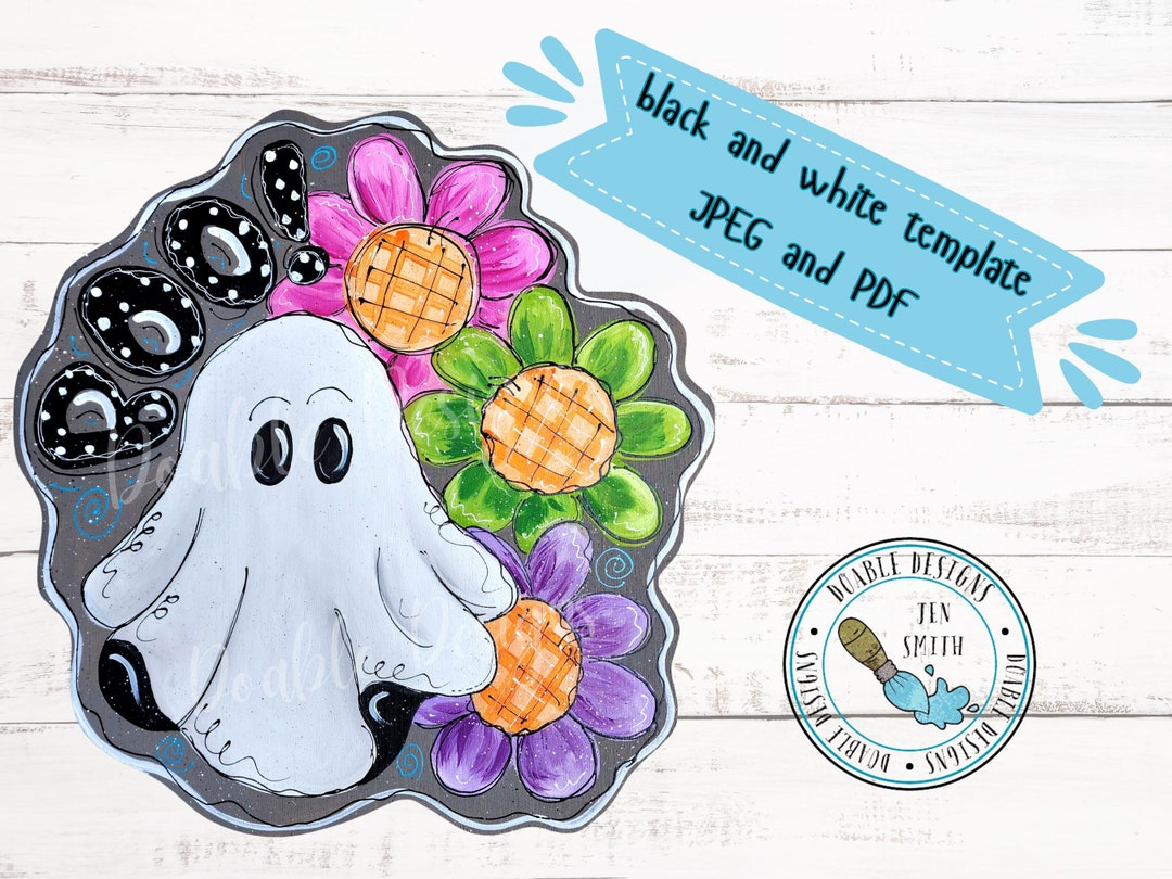 Ghost Template, Ghost With Flowers Doorhanger, Paint Pattern ...