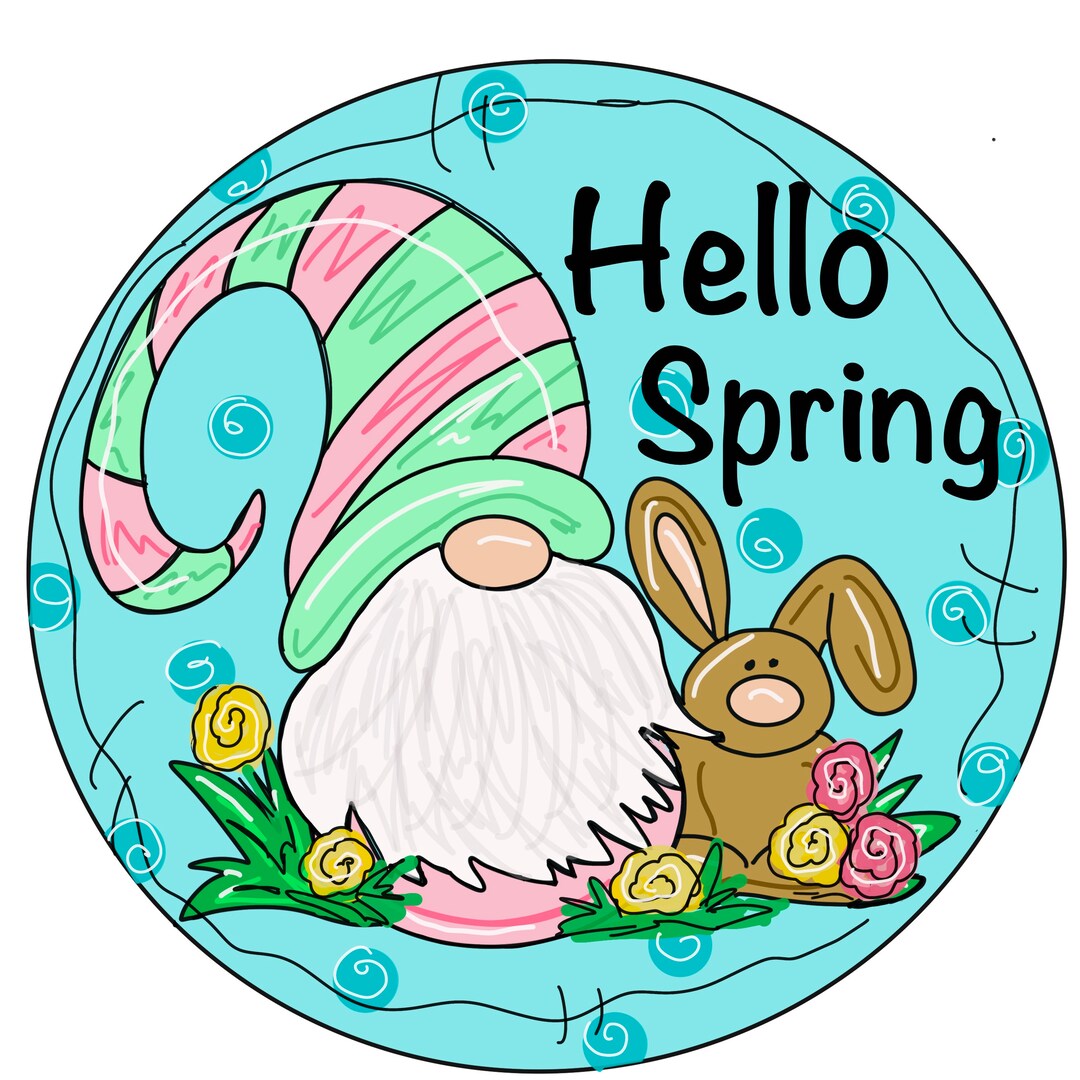 Spring TEMPLATE, Doorhanger Template, Doorhanger Pattern, Gnome ...