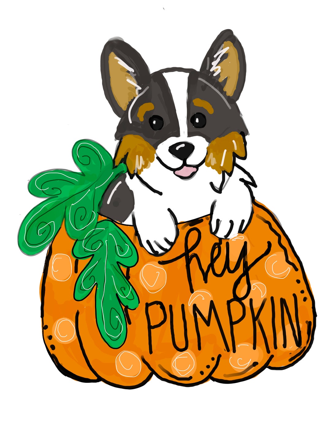 Corgi Pumpkin TEMPLATE - Etsy