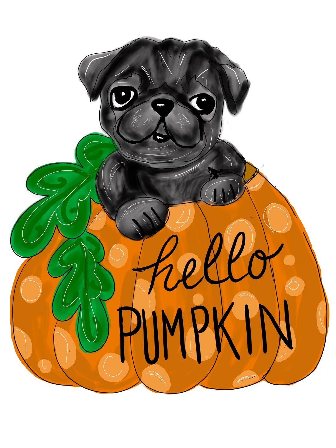Pug Pumpkin TEMPLATE - Etsy