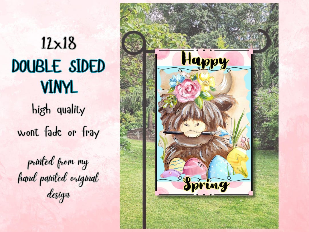 Heavy Duty Double Sided Vinyl Garden Flag, Outdoor Garden Decoration ...
